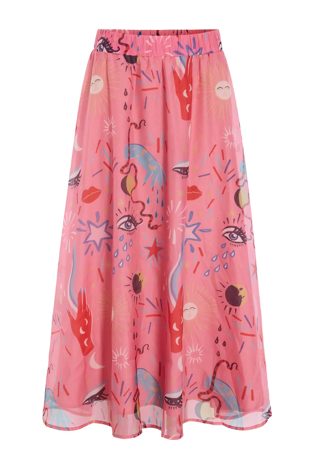 Hunkøn - Carly Lang Nederdel - Graffiti Art Print - UDSALG - Noramoe.dk